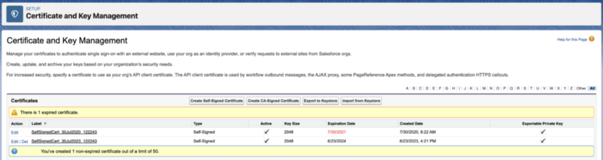 Refreshing Self-Signed Certificates in Salesforce for Secure Connections